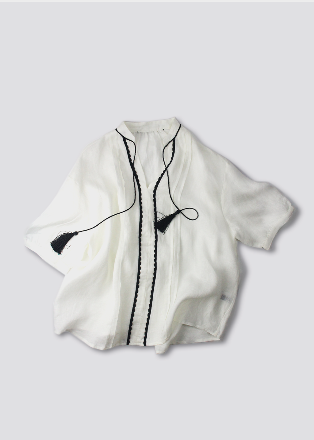 White Linen Shirt with Tassel Strings – Juniper Theory